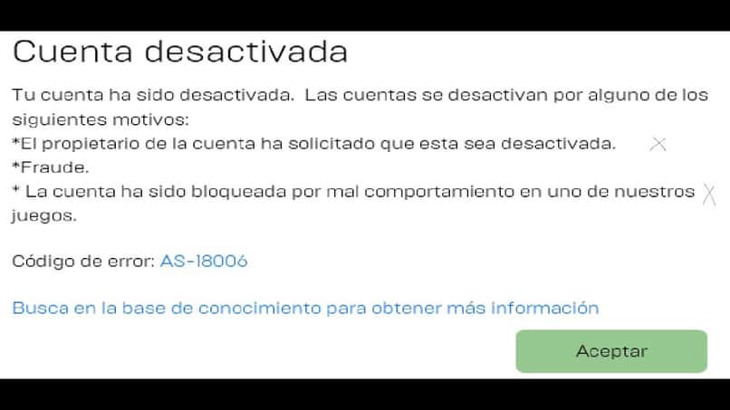Cómo solucionar el código de error AS-18006 de cuenta desactivada en ...